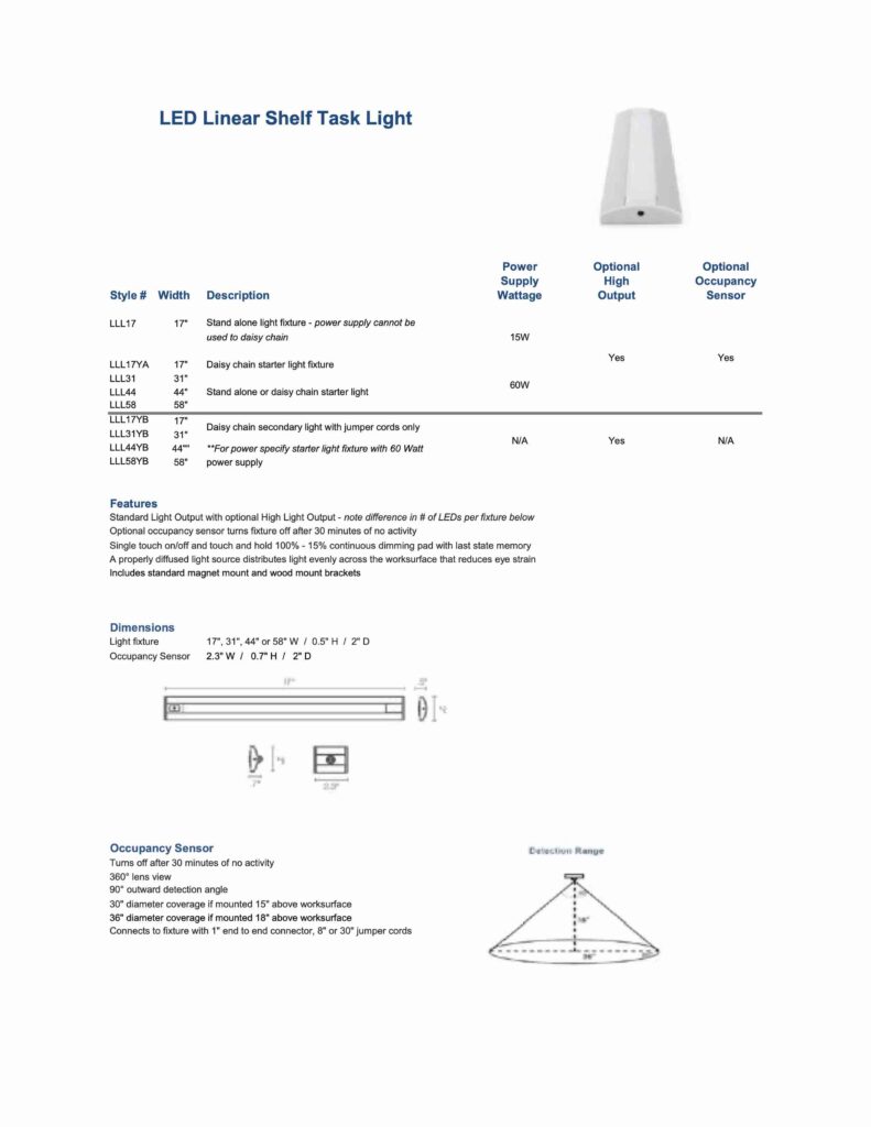 Steelcase LLL17 LED Linear Shelf Task Light - Benergy