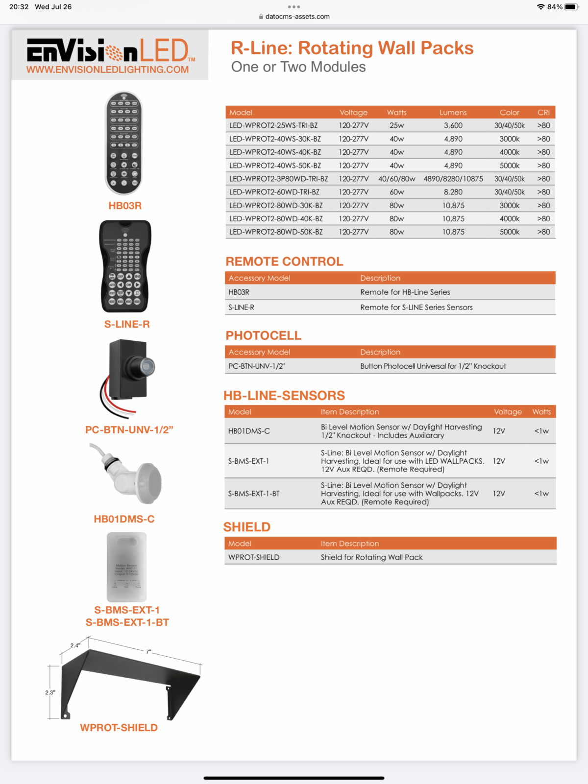 Envision Rotating Wall Packs One or Two Modules - Benergy
